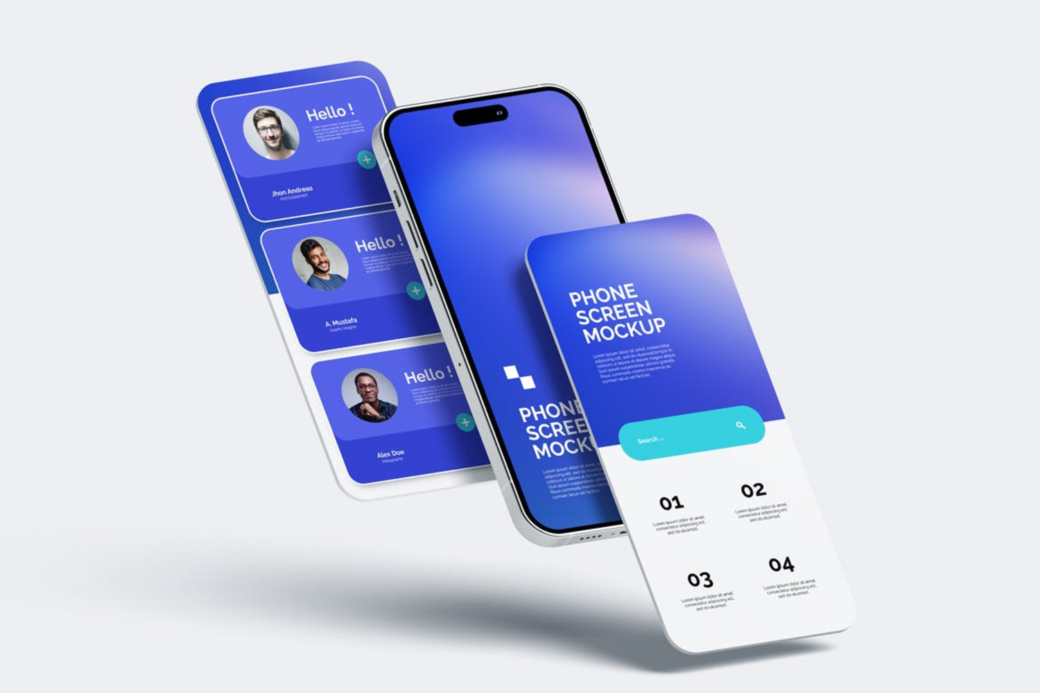 5278 6款iPhone 14 Pro手机UI样机展示模型 Portrait Phone Mockup With App Screen ...