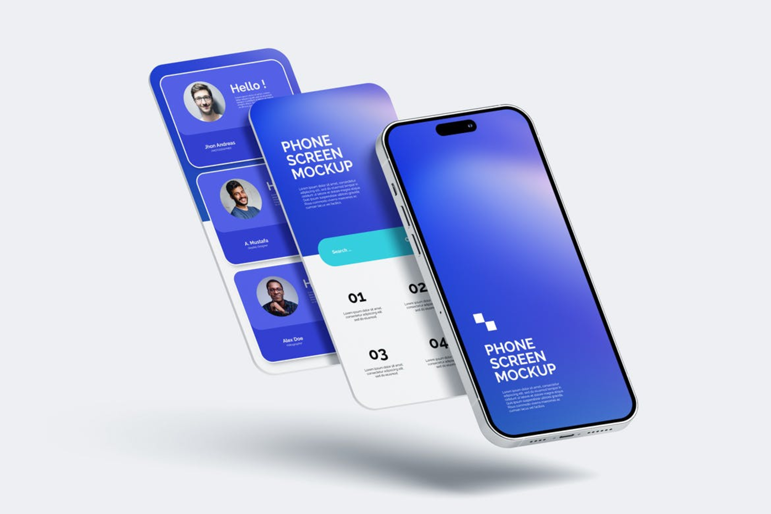 5278 6款iPhone 14 Pro手机UI样机展示模型 Portrait Phone Mockup With App Screen ...