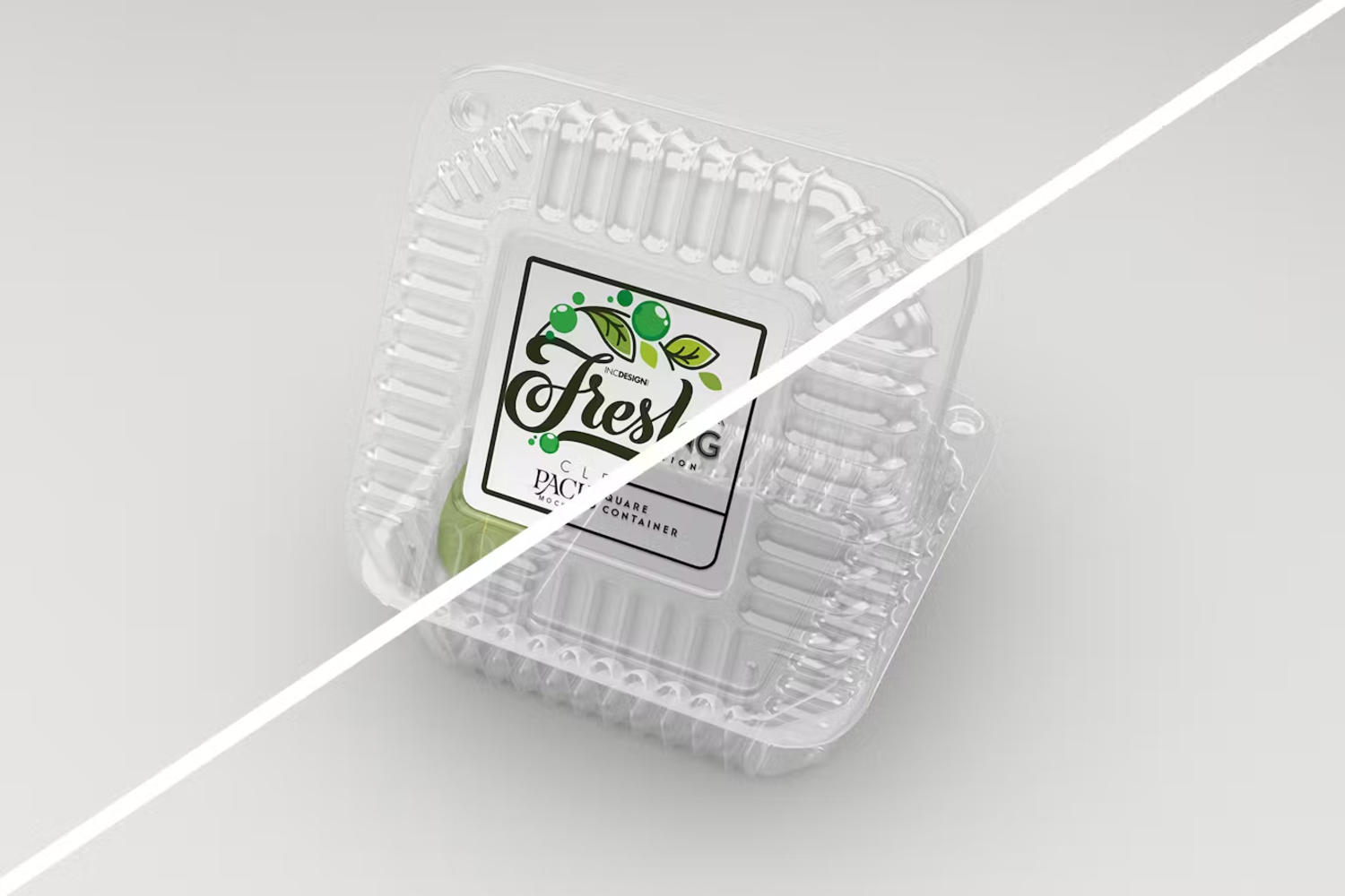 5898 精致设计透明包装盒模型PSD样机-Clear Clamshell Containers Fresh Packaging ...