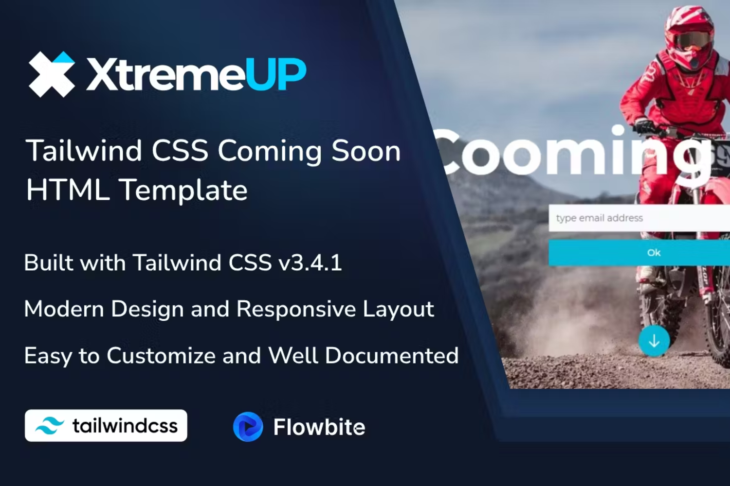 5956 极具创新性的XtremeUP Tailwind CSS Coming Soon HTML电脑模板 _ 果觅网（gooodme）