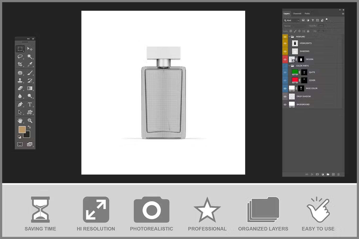 6147 香水瓶模型包装PSD样机素材-Perfume Bottle Mockup _ 果觅网（gooodme）